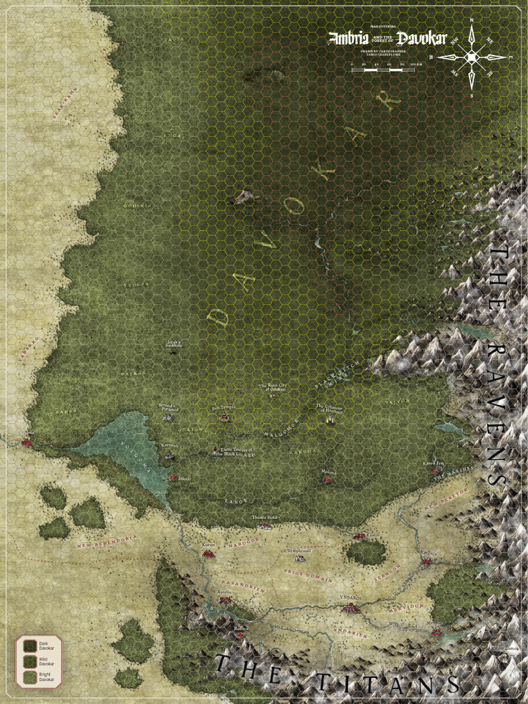 Symbaroum Davokar & Symbar Hexagon Map | PDF