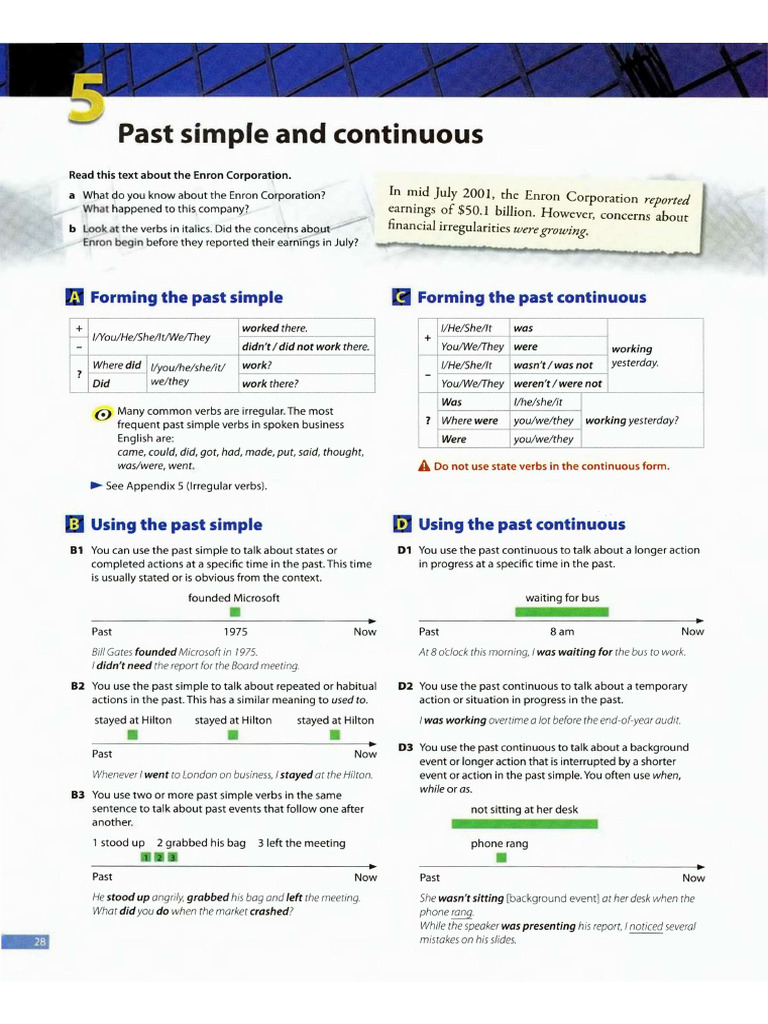Past Simple and Continuous | PDF