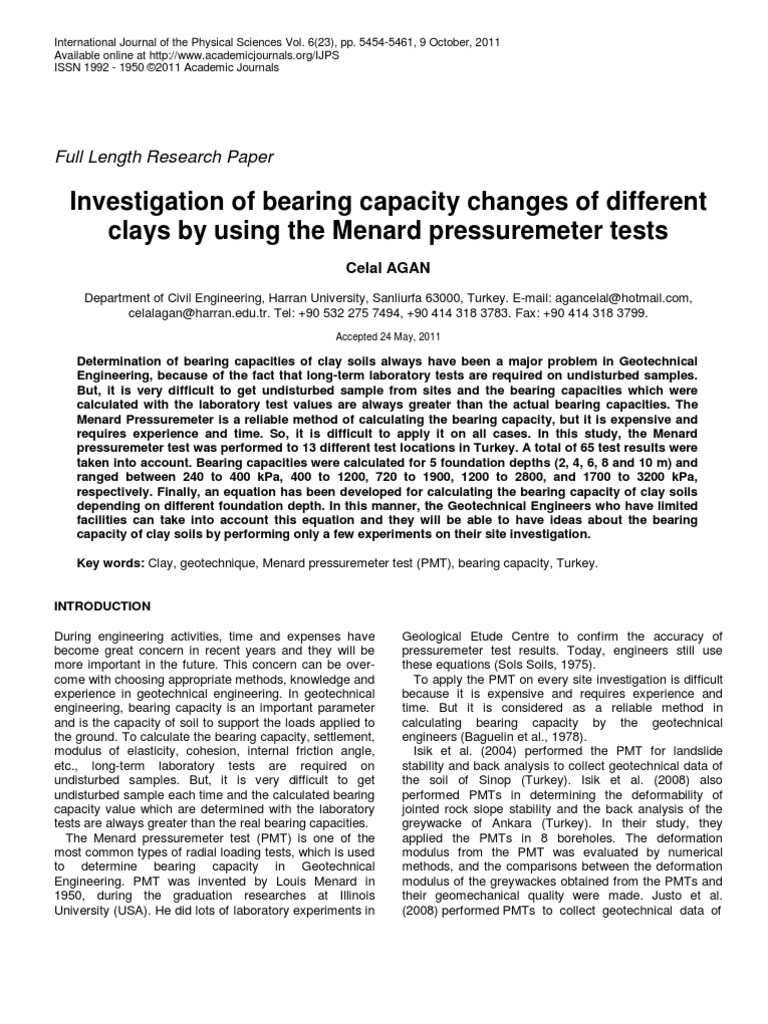 Agan Pressuremeter | PDF | Geotechnical Engineering | Pressure