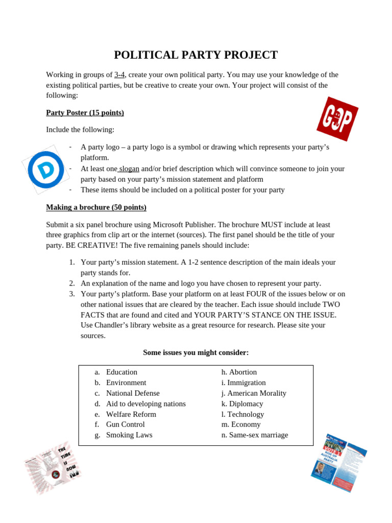 Create Your Own Political Party Project | PDF