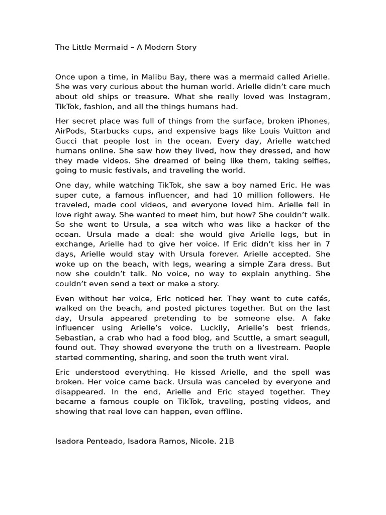 The Little Mermaid - A Modern Story | PDF