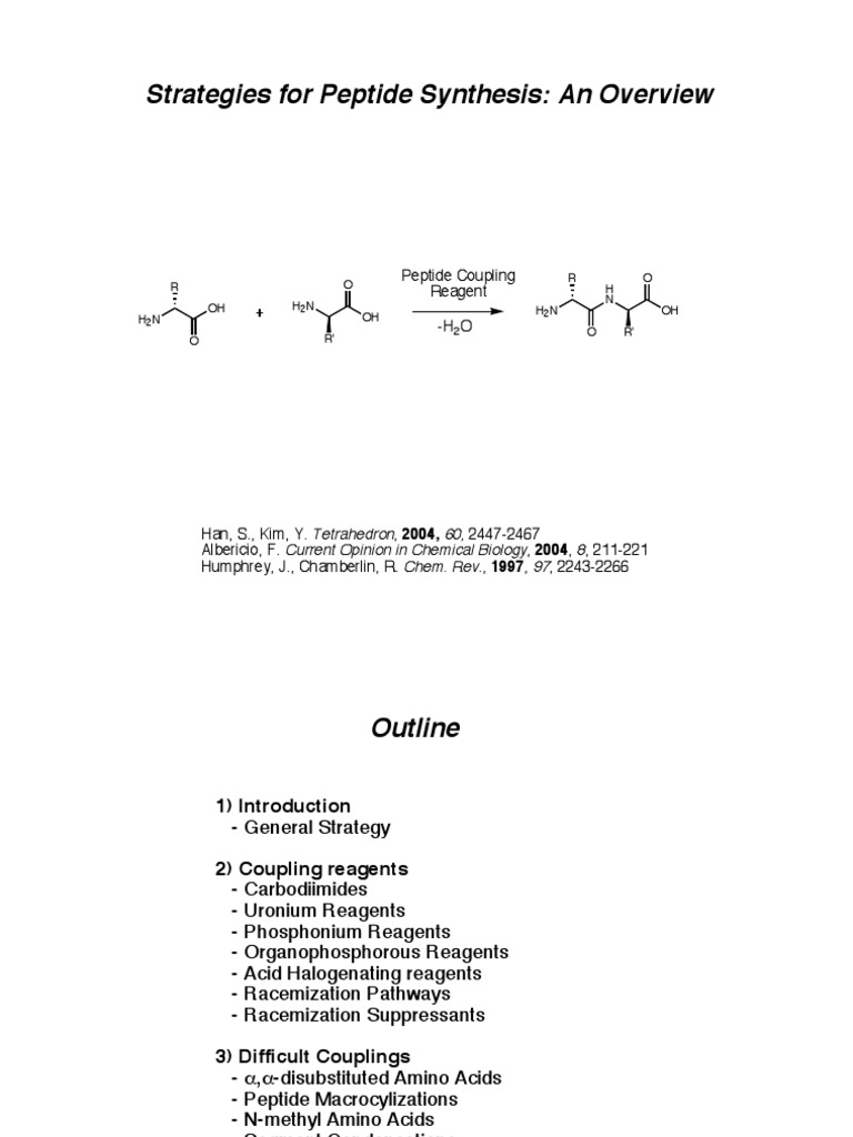 Strategies For Peptide Synthesis: An Overview: Peptide Coupling Reagent ...