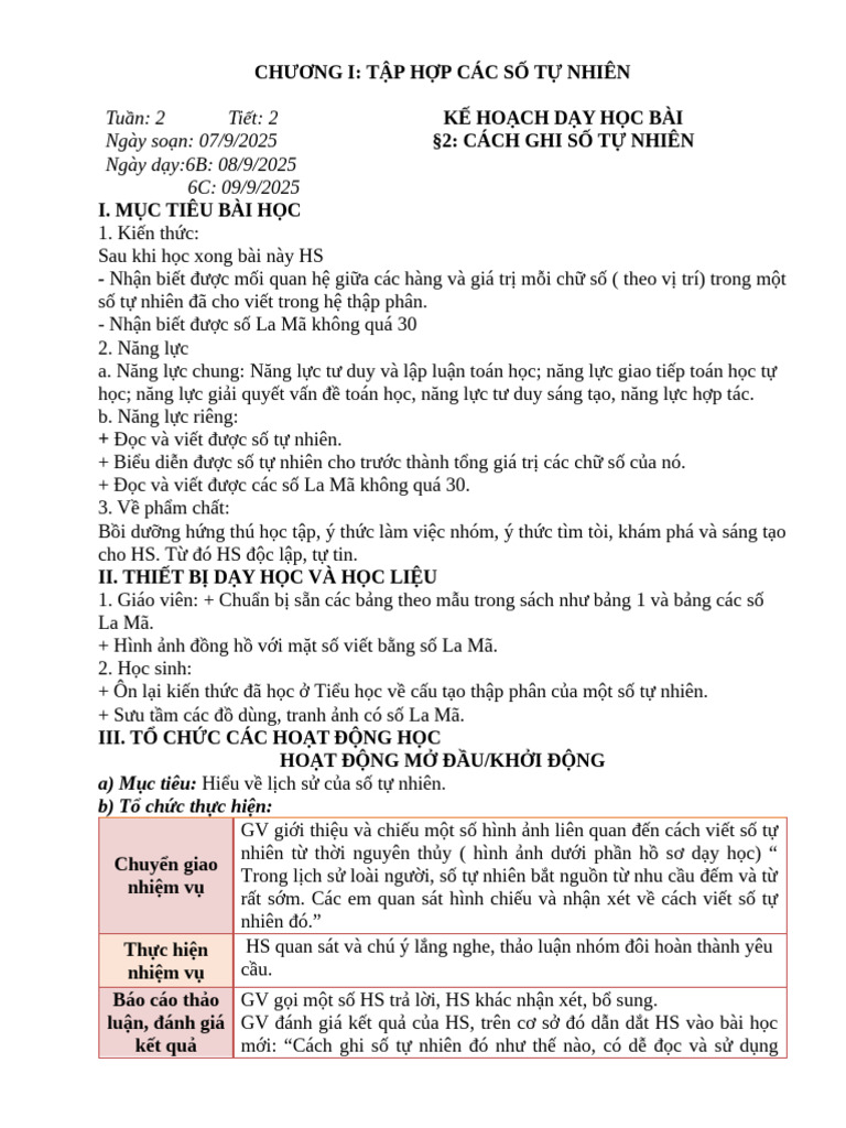 Toán 6_2. Tập Hợp Các Số Tự Nhiên | PDF
