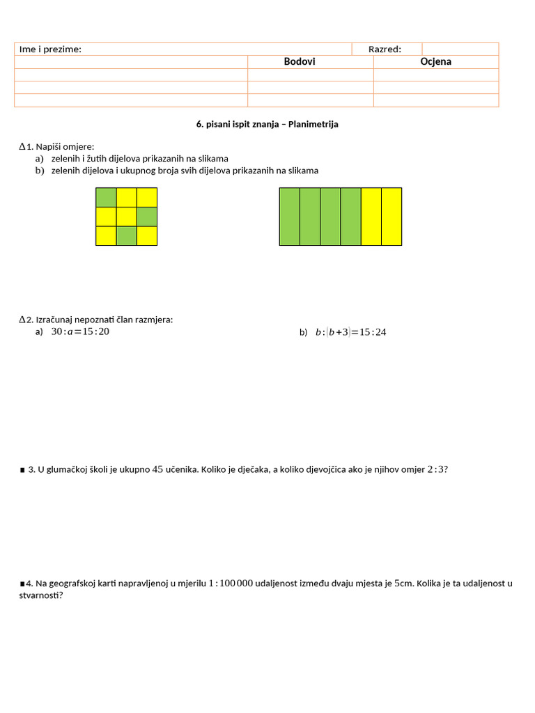 MAT8-Ispit s Vise Ocjena 6-Planimetrija | PDF