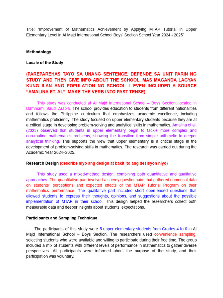 Sample Methodology and Results | PDF | Qualitative Research | Methodology