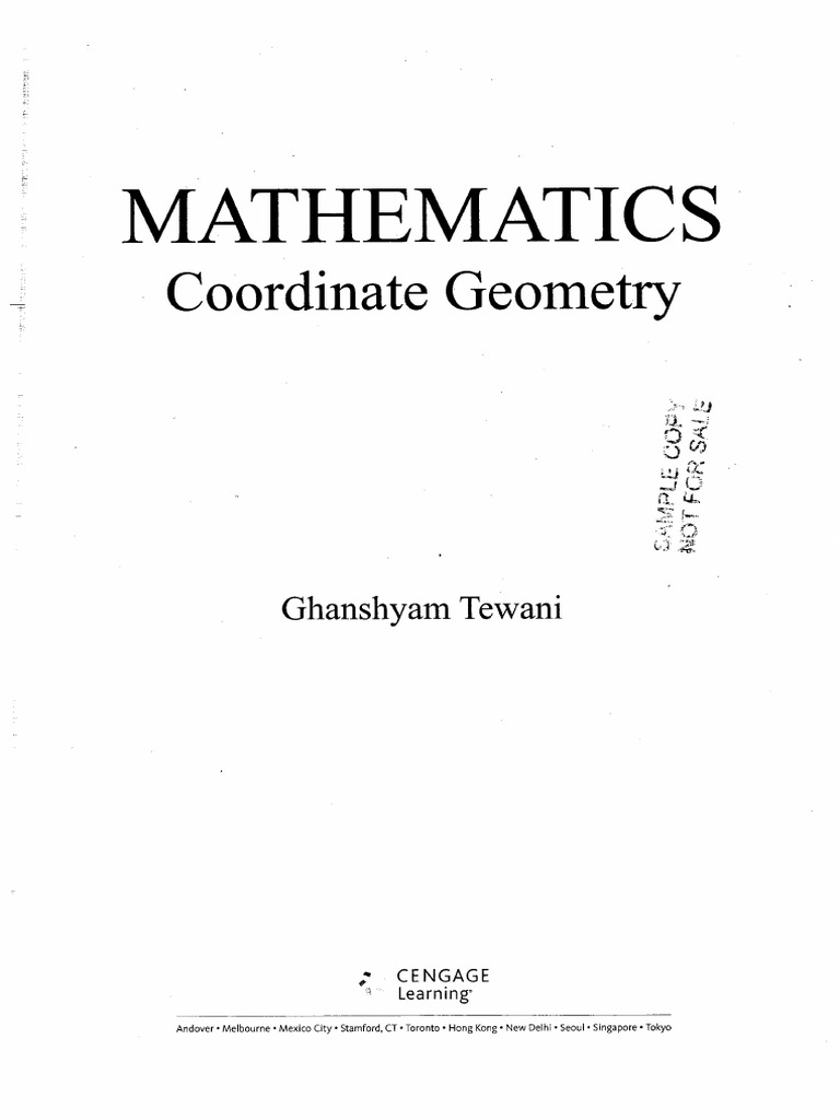 Co-Ordinate Geometry G Tiwani (Cengage) IIT JEE - 251225 - 203324 | PDF