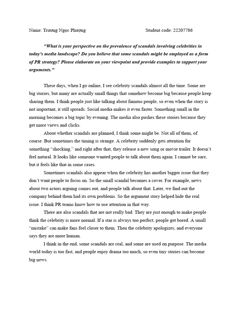 PR Writing Task - Truong Ngoc Phuong | PDF