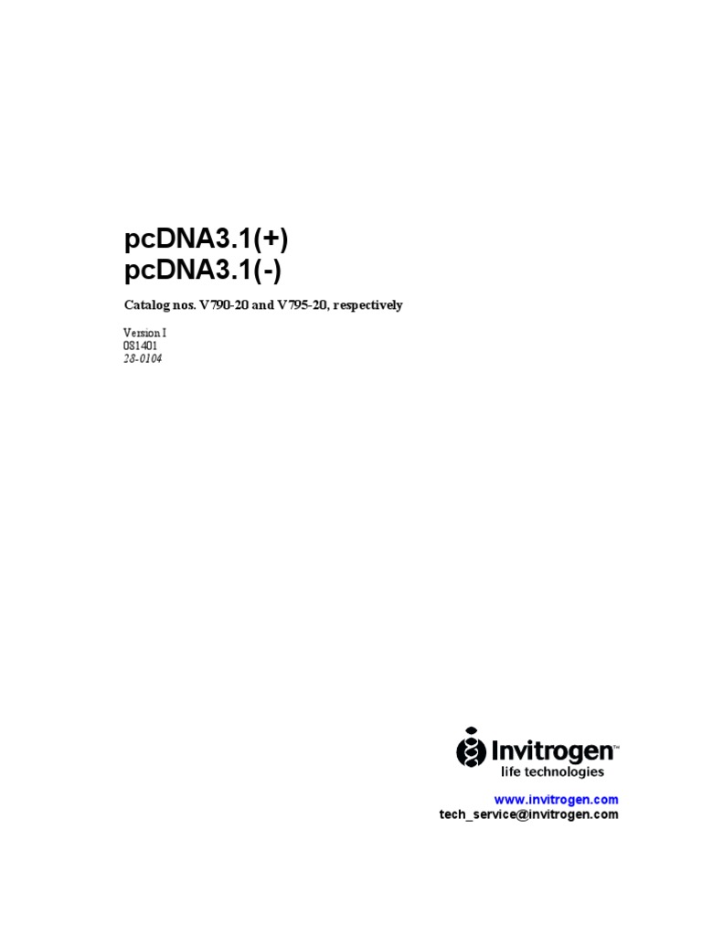 PC DNA3 | PDF | Molecular Cloning | Transfection