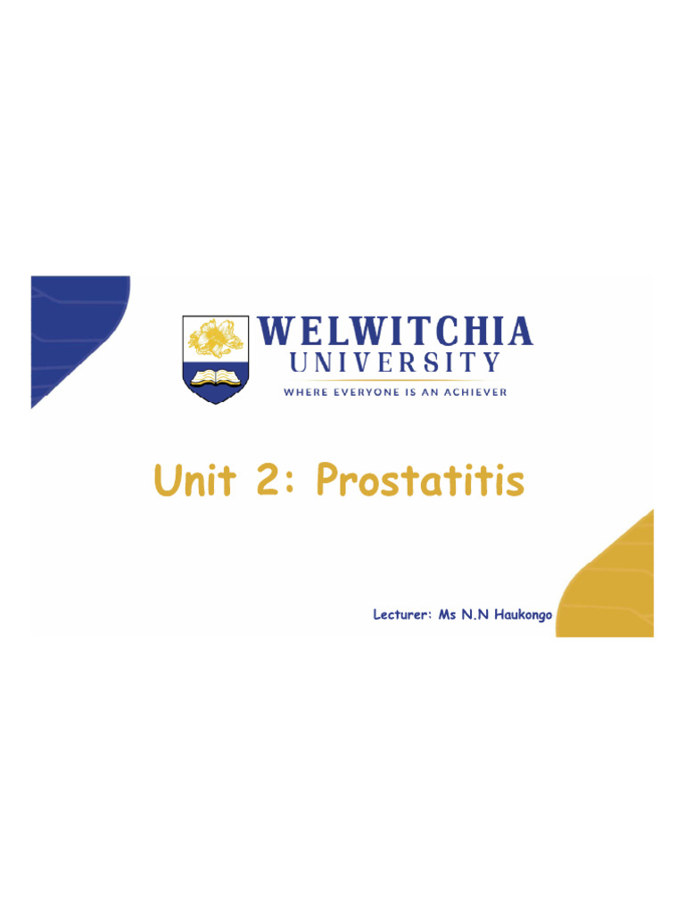 Unit 2_Prostatitis, BPH & Epididymitis | PDF
