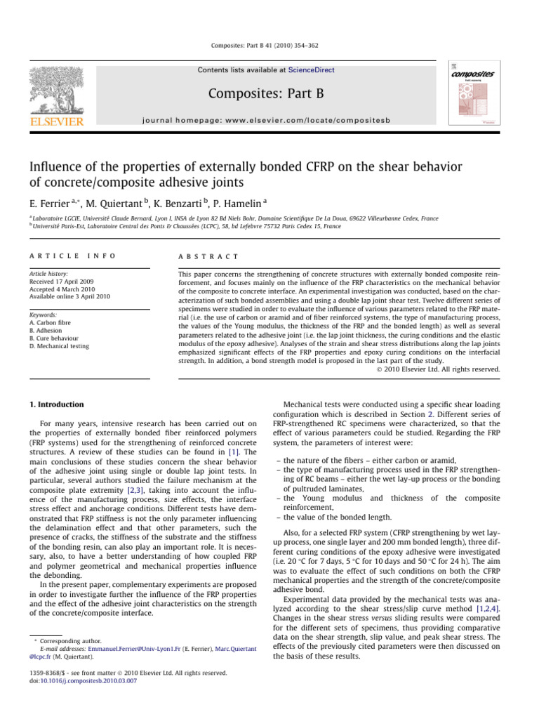 Influence of The Properties of Externally Bonded CFRP On The Shear ...