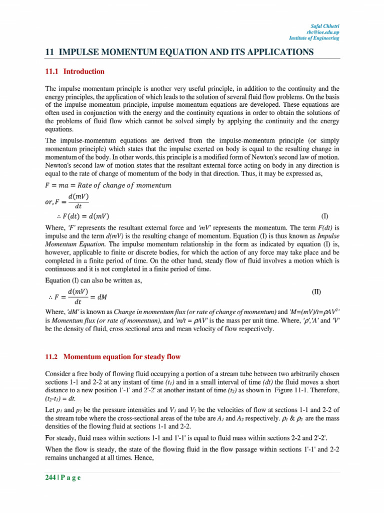 21_Impulse_Momentum_Equation_and_Application | PDF