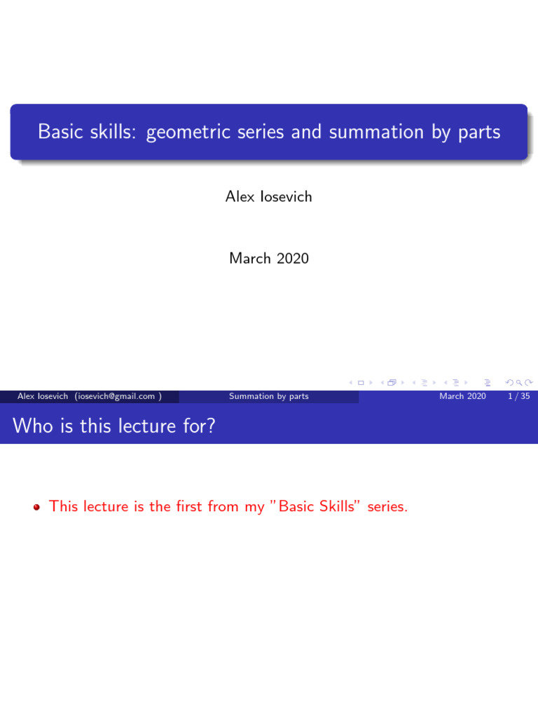 Geometric Series Summation | PDF | Summation | Calculus