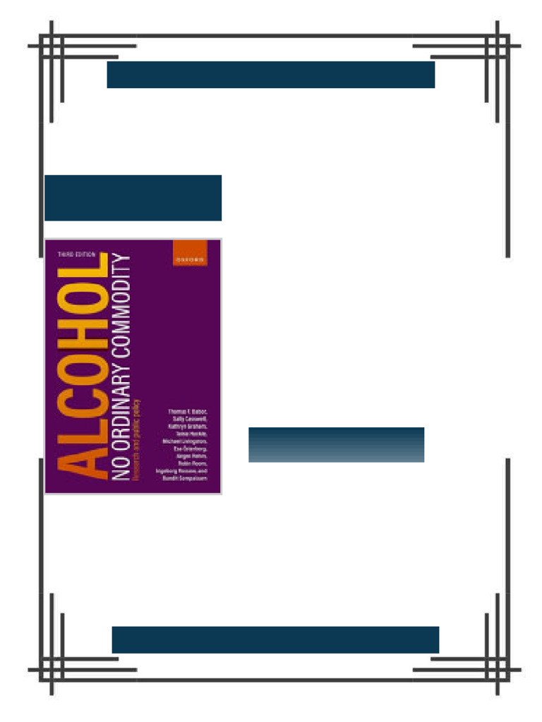 Alcohol: No Ordinary Commodity: Research and public policy 3rd Edition ...