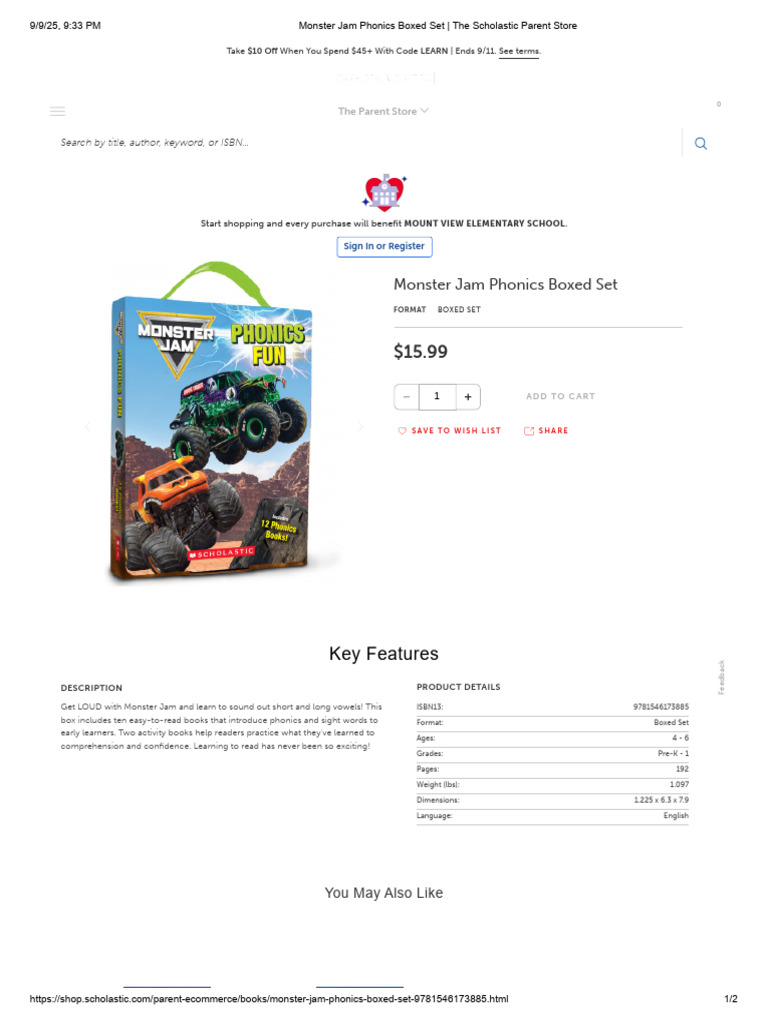 Monster Jam Phonics Boxed Set _ the Scholastic Parent Store | PDF ...