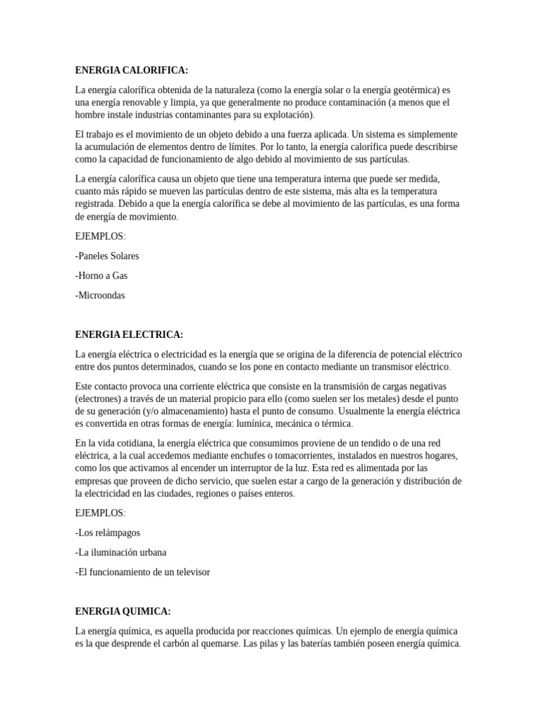 Energia Calorifica | PDF | Ingenieria Eléctrica | Energía renovable