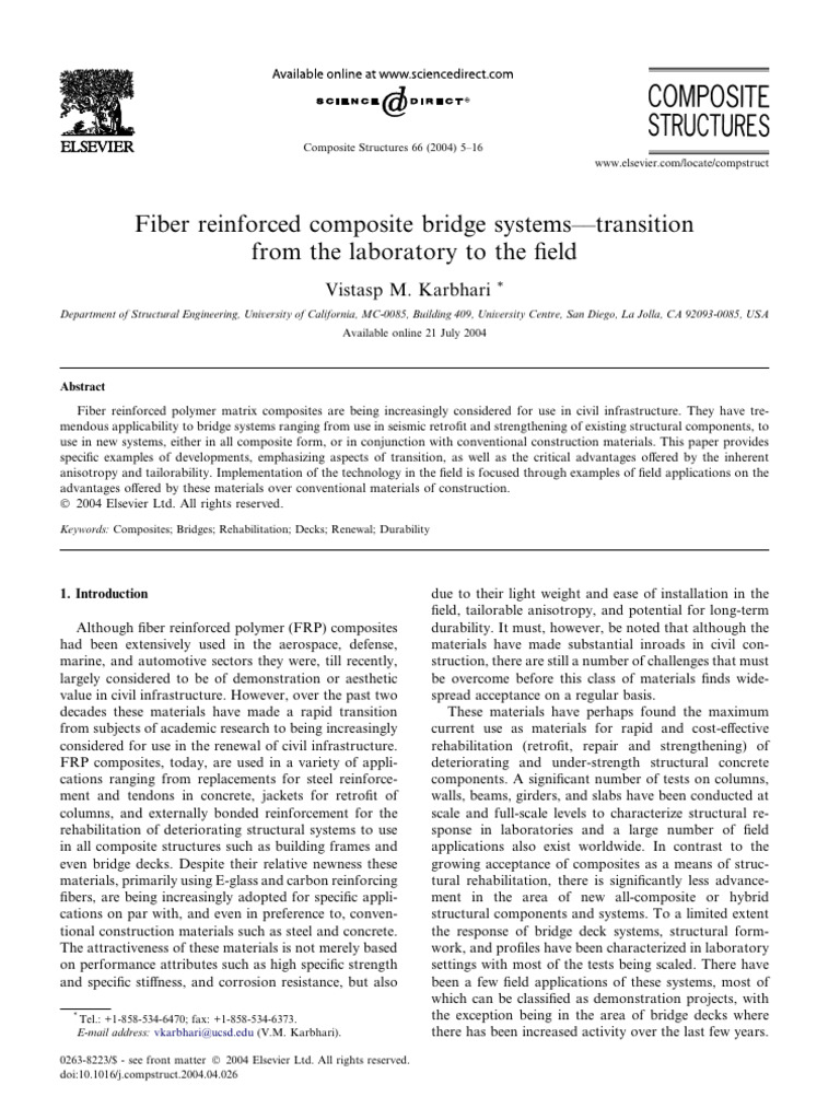 Fiber Reinforced Composite Bridge Systems Transition From the ...
