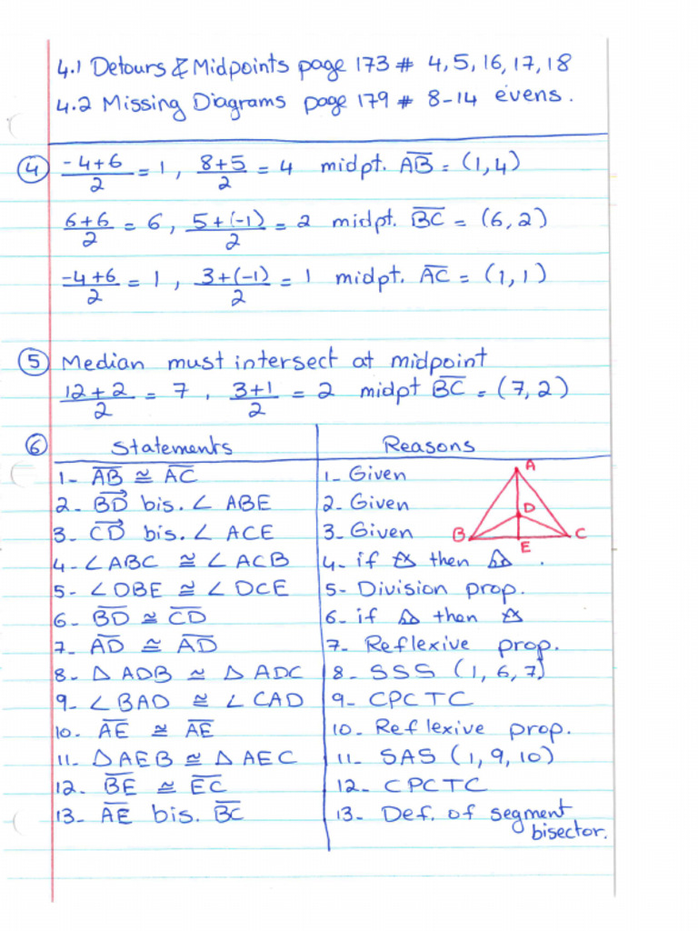 4.1 & 4.2 HW Answer Key | PDF