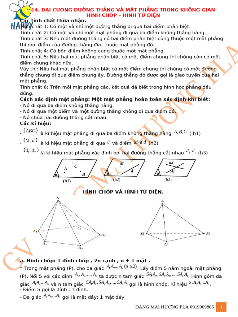 14. Đại Cương Hkg - Hình Chóp - Hình Tứ Diện | PDF