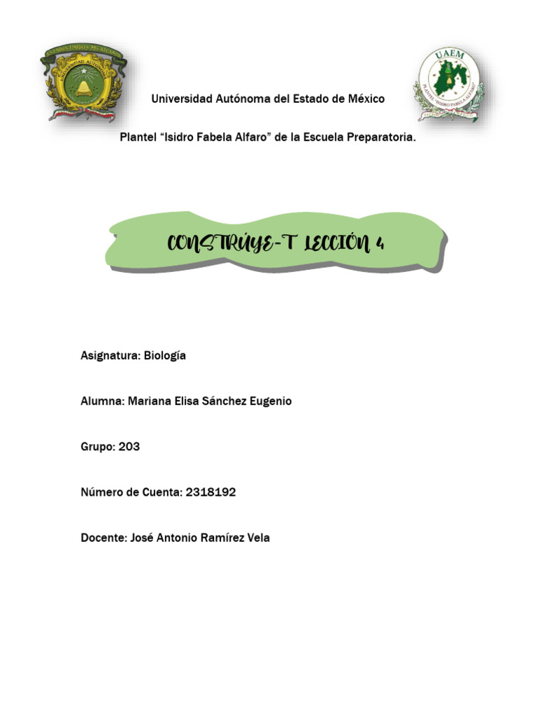 Lección 4 de Biología - UAEM 203 | PDF