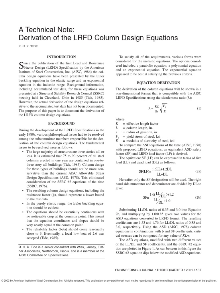 Column Design LRFD | PDF | Column | Buckling