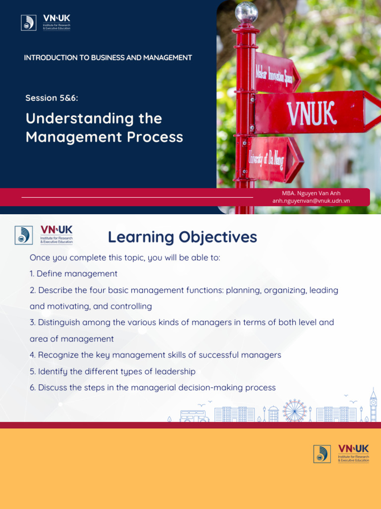 Session 5&6 - Understanding the Management Process | PDF | Leadership ...