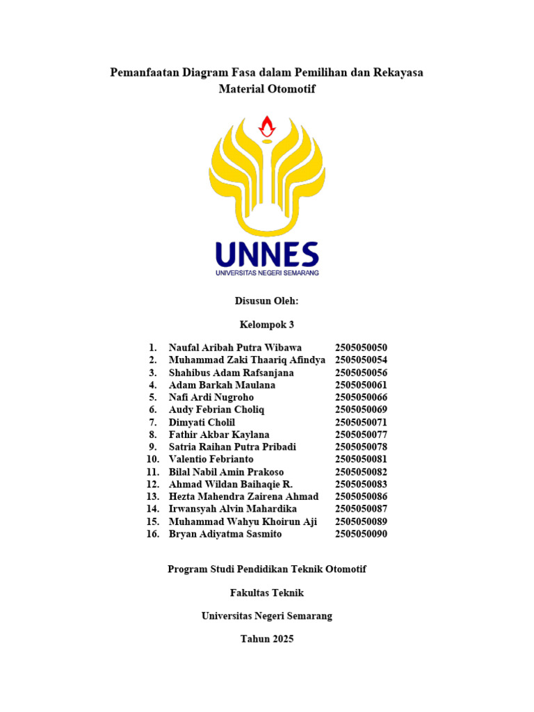 Diagram Fasa untuk Material Otomotif | PDF