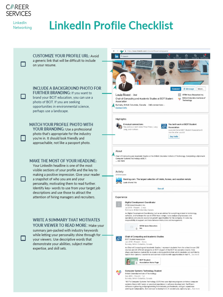 Optimize Your LinkedIn Profile Checklist | PDF | Résumé | Linked In