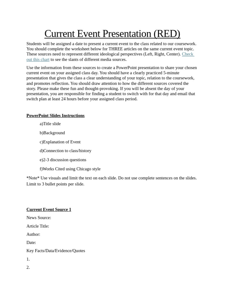 Current Event Presentation Guidelines | PDF | Human Communication