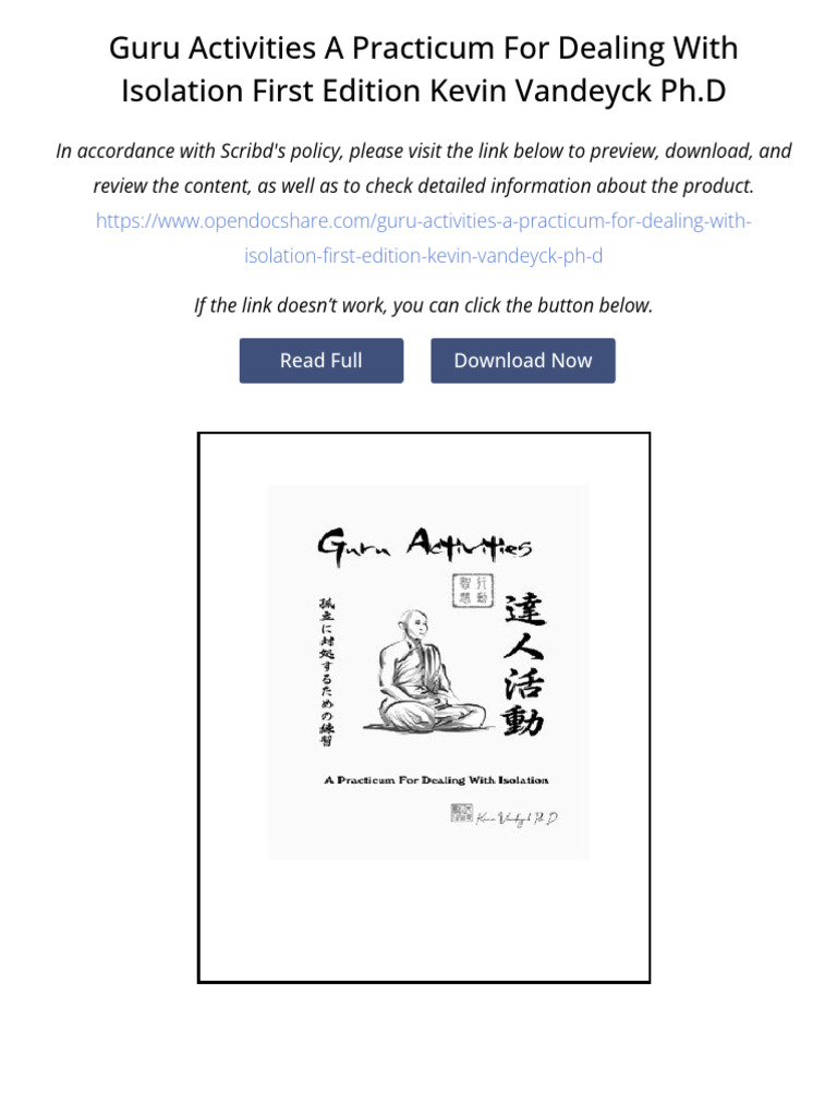 Guru Activities A Practicum For Dealing With Isolation First Edition ...