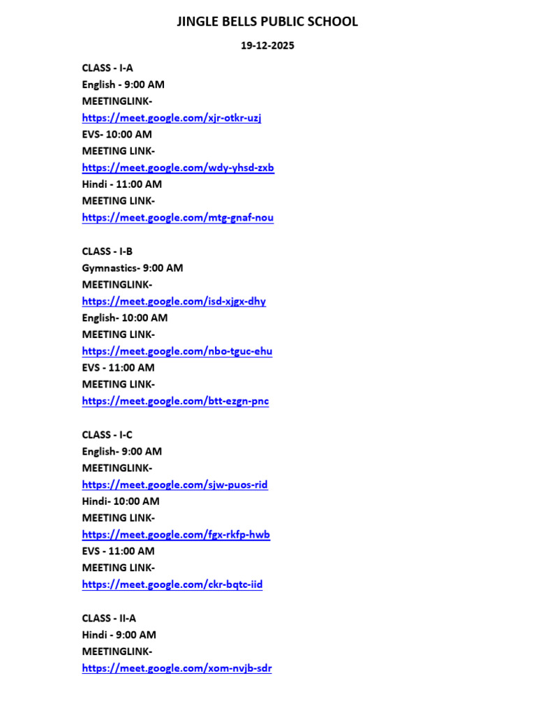 Online Class Schedule (19!12!2025) | PDF