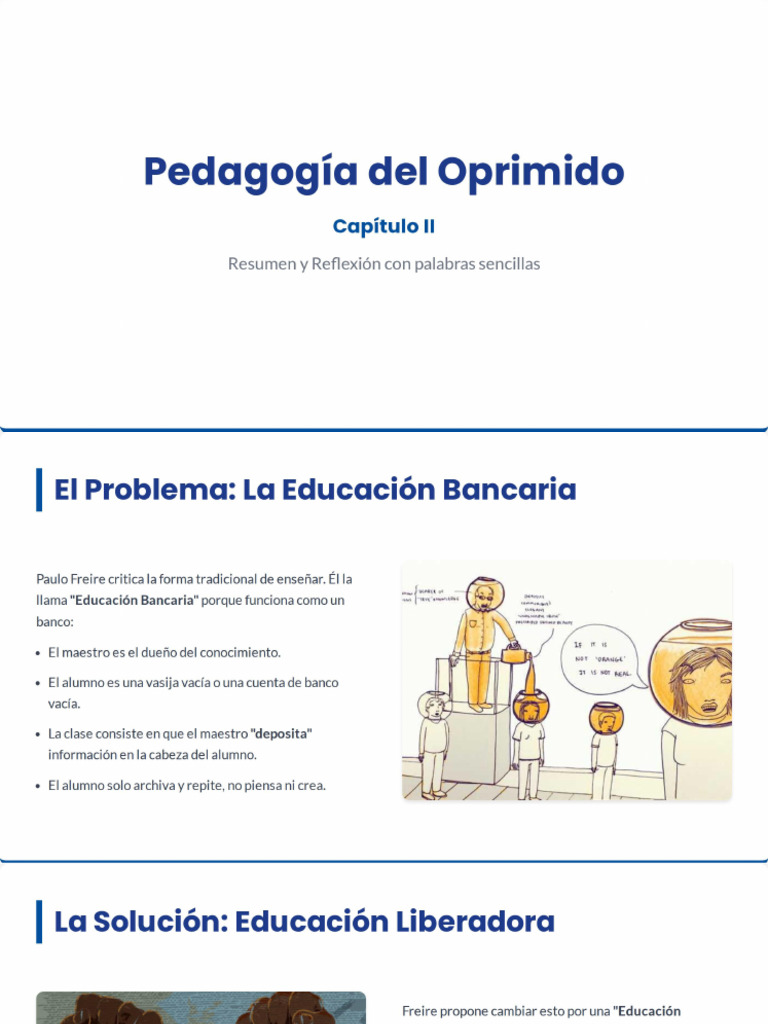 Pedagogía Del Oprimido - Capítulo 2 (Sencillo) | PDF