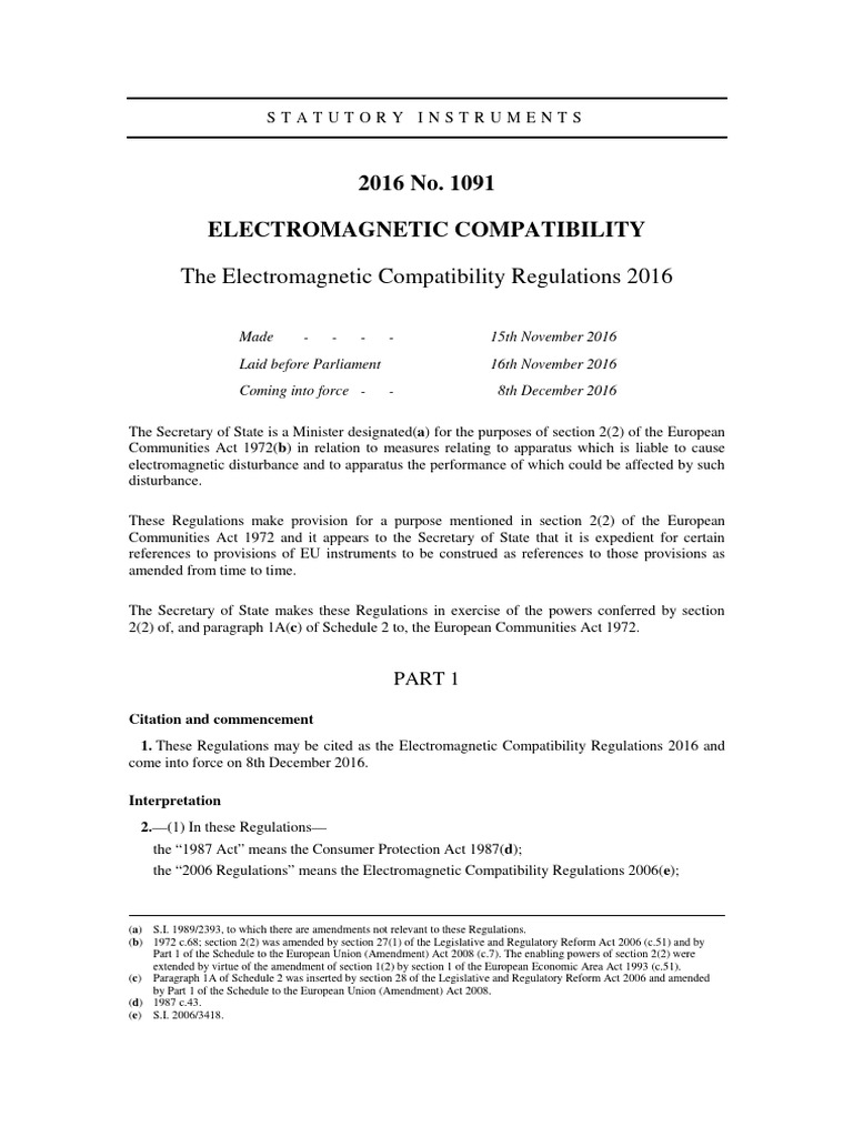 Electromagnetic compatibility regulations_20161091_en | PDF | Justice ...