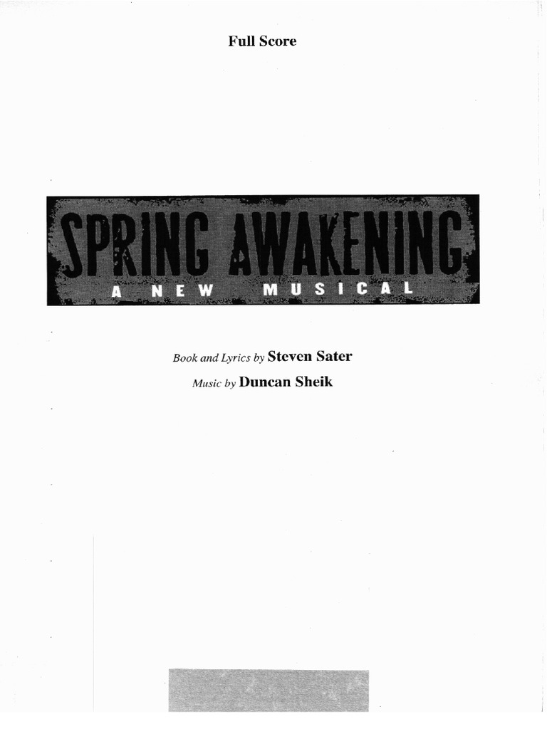 Spring Awakening Full Score-1 | PDF