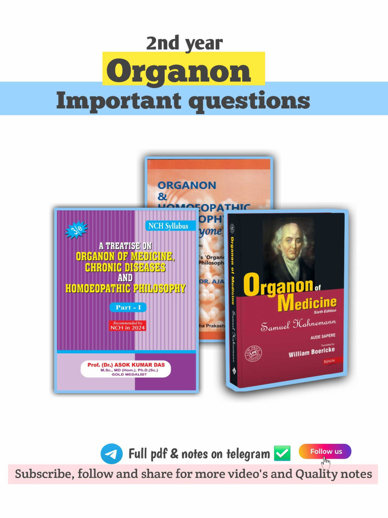 Organon 2nd Yr Important Questions-@Wce | PDF