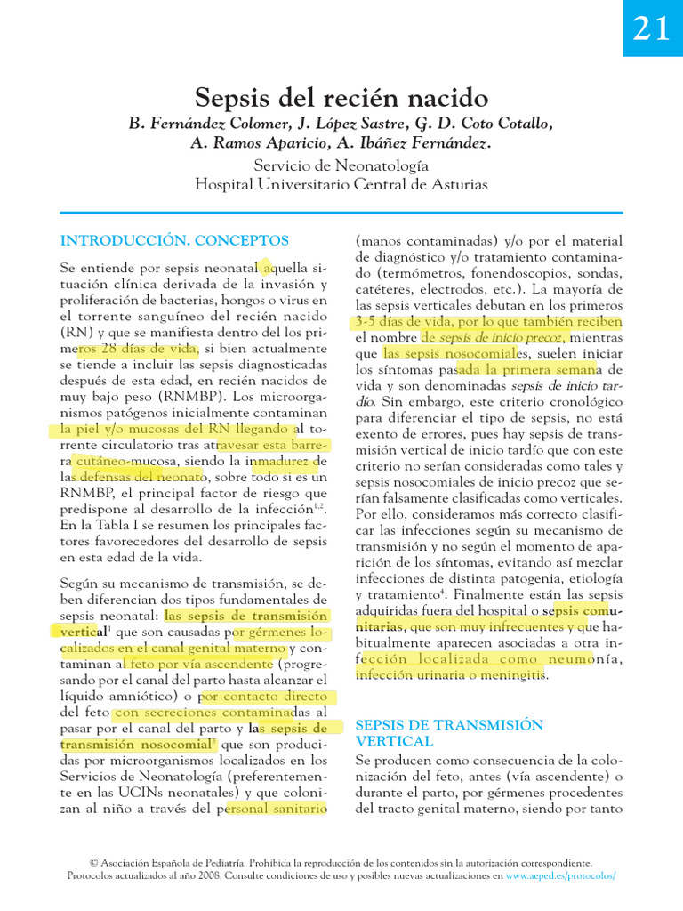 Sepsis Aeped | PDF | Septicemia | Infantes