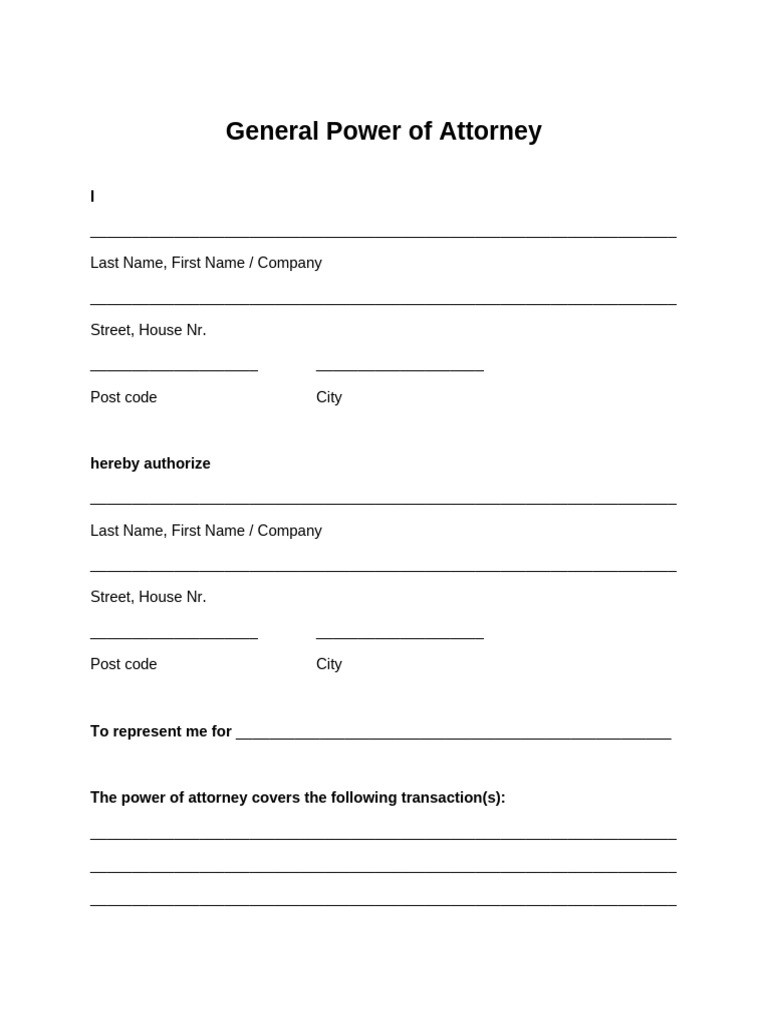 General Power of Attorney_en | PDF