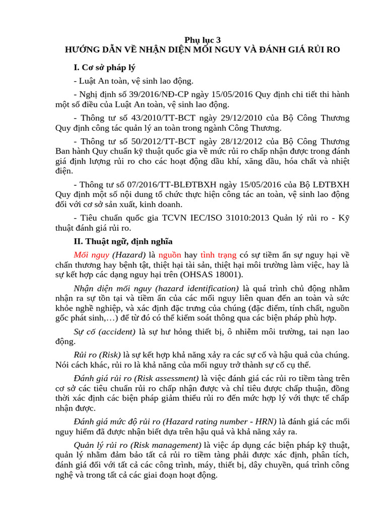 Phu Luc 3. Huong Dan DGRR (QD 1221-EVN QD Ve Cong Tac at) | PDF