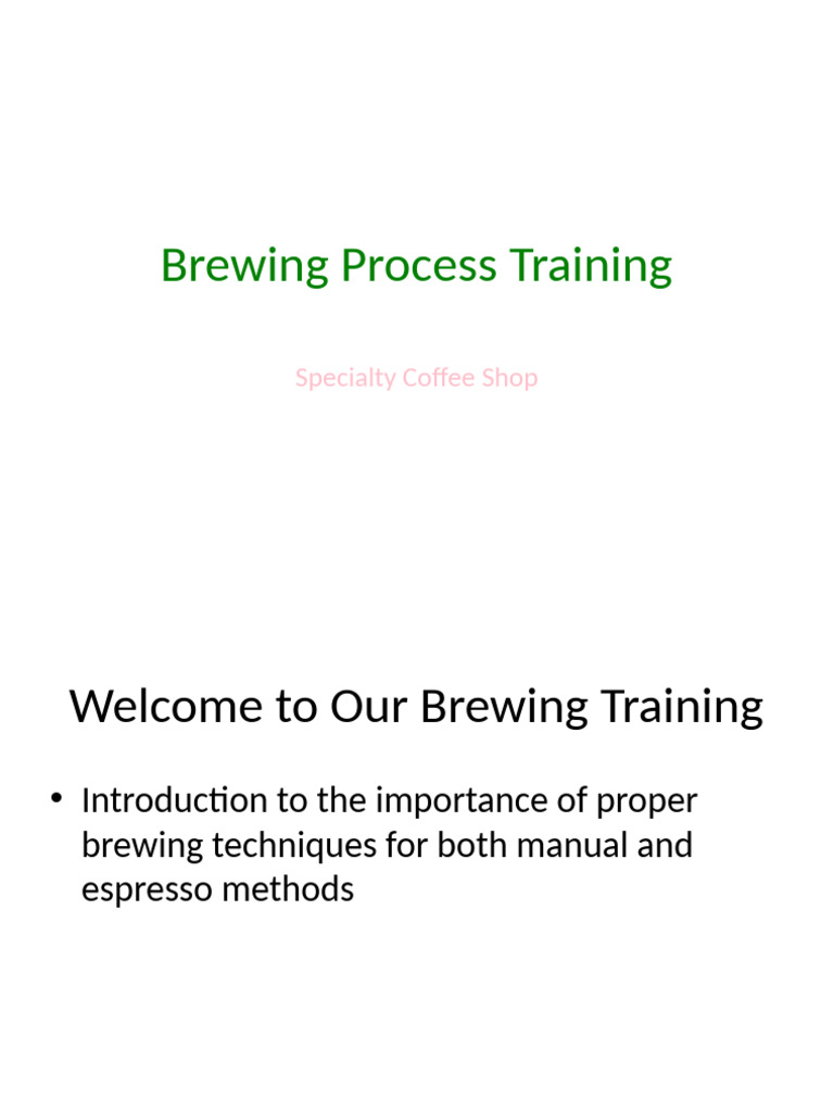 Brewing Process Training | PDF