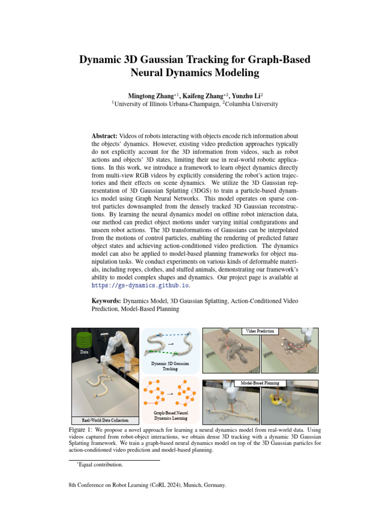 3D Gaussian Dynamics for Robot Video Prediction | PDF | 3 D Computer ...