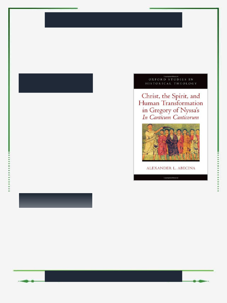 Christ, the Spirit, and Human Transformation in Gregory of Nyssa's In ...