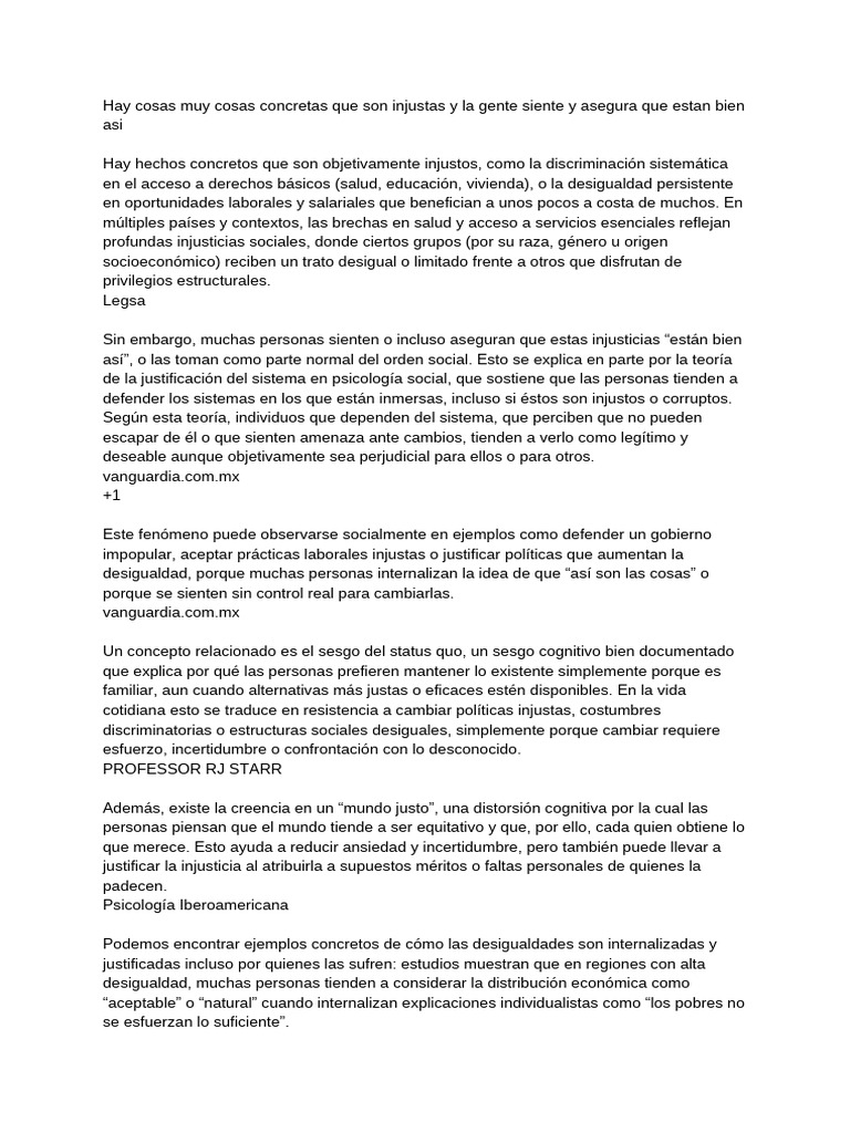 Las Injusticias Normales y Apreciadas | PDF | Desigualdad social ...