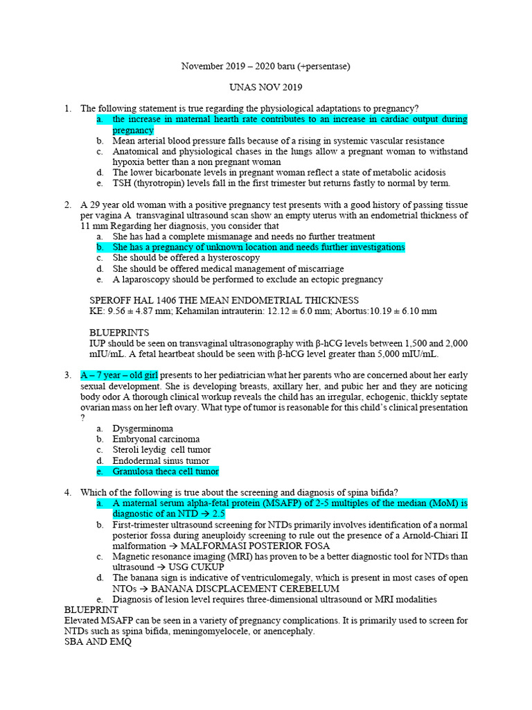 Soal November 2019 + 2020 Baru (+persentase) STE | PDF | Childbirth ...