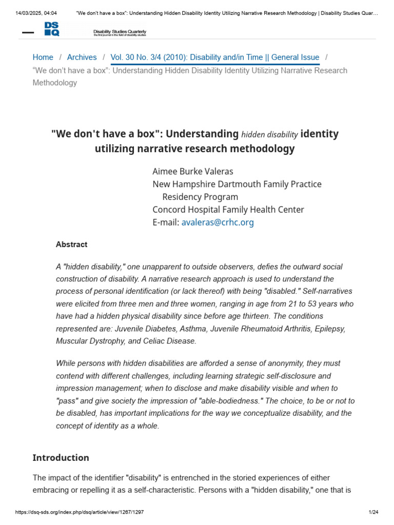 "We Don't Have A Box" - Understanding Hidden Disability Identity ...