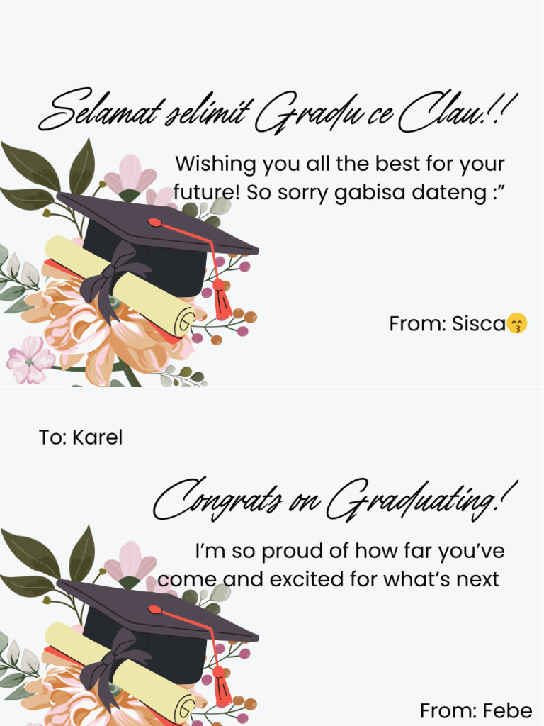 Light Blue Botanical Congratulations Graduates Greeting Card PDF | PDF