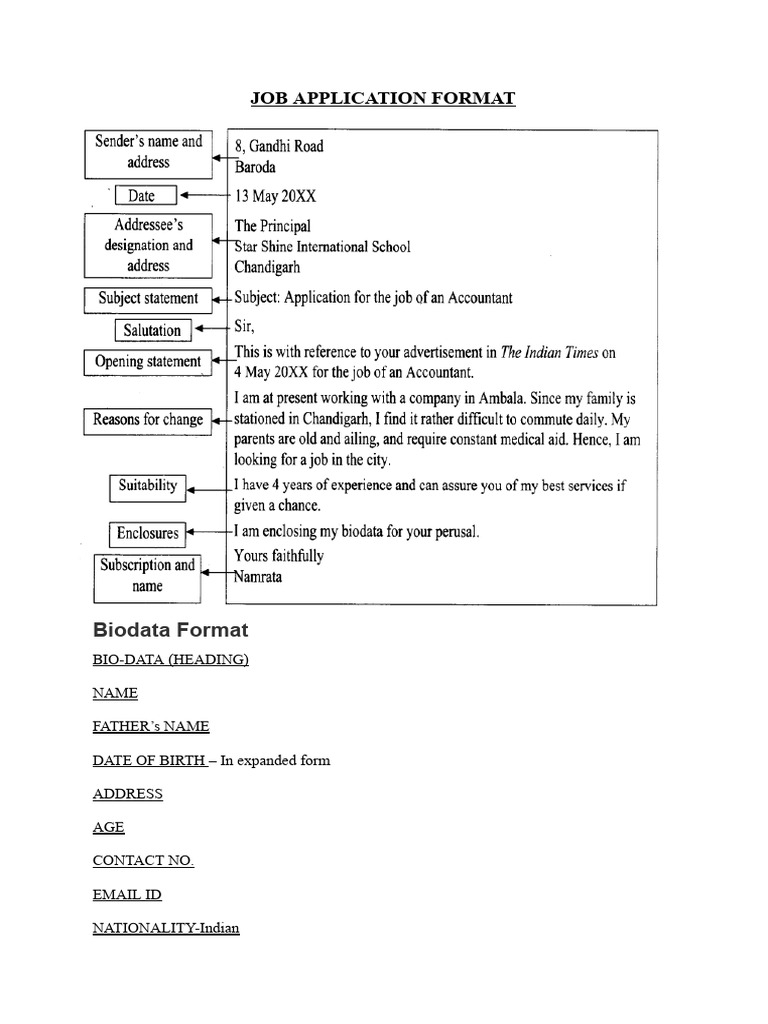 Job Application Format | PDF