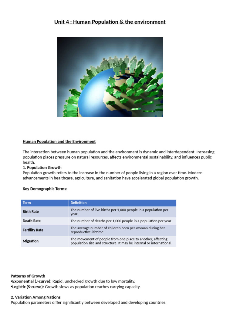Human Population and Environmental Impact | PDF | Population Growth ...