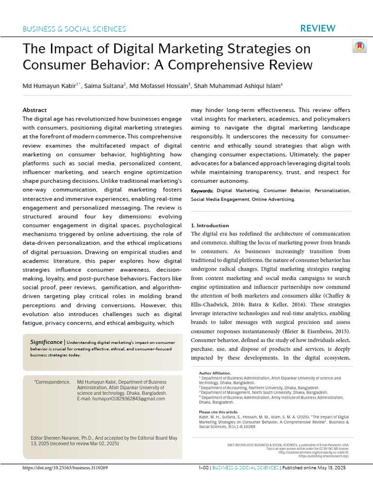 Digital Marketing's Effect on Consumers | PDF | Digital Marketing ...