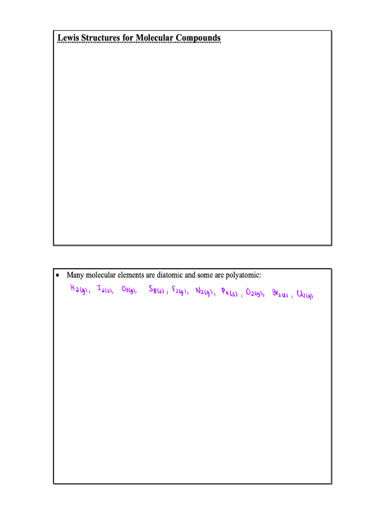 Lewis Structures For Molecular Compounds 1 | PDF | Covalent Bond ...