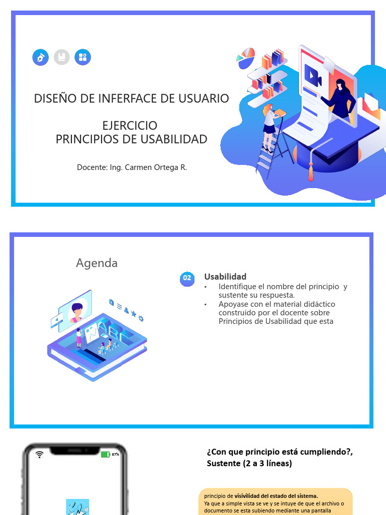 Diseño de Inferface de Usuario Ejercicio Principios de Usabilidad | PDF ...