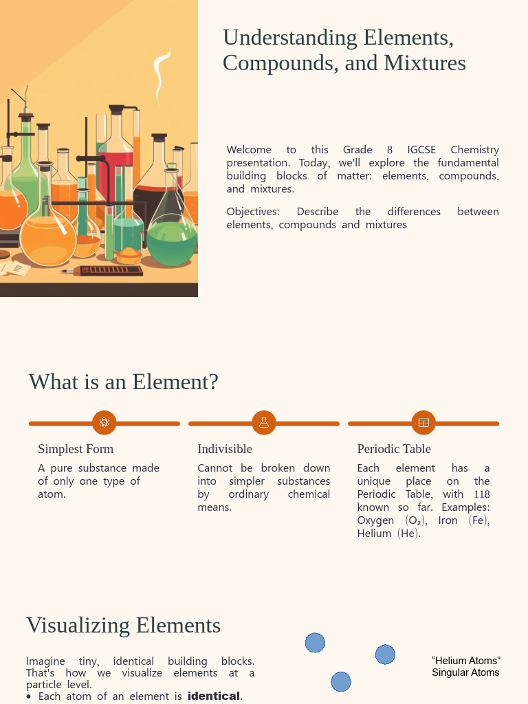 Elements, Compounds, and Mixtures Explained | PDF | Chemical Substances ...